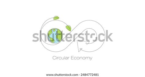 Earth Infinite Loop Symbol Circular Economy Stock Vector Royalty Free