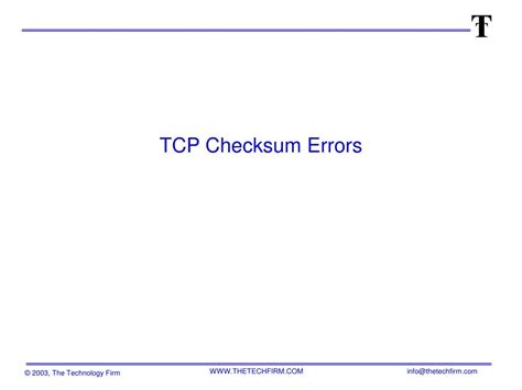 Ppt Tcp Checksum Errors Powerpoint Presentation Free Download Id