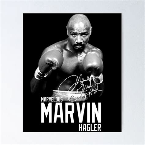 Marvelous Marvin Hagler Boxing Legend Signature Vintage Retro 80s 90s