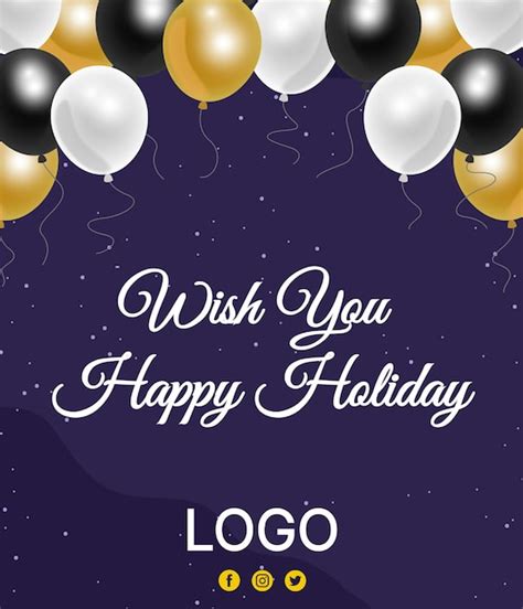 Premium Vector Free Vector Wish You Happy Holiday Template