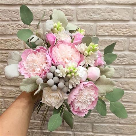 Букет невесты из полимерной глины с пионами в интернет магазине на Ярмарке Мастеров Свадебные