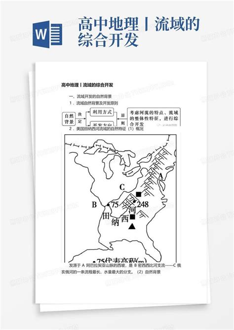 高中地理丨流域的综合开发Word模板下载 编号qardgegz 熊猫办公