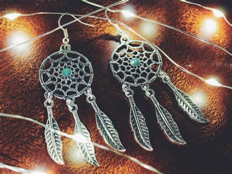DREAMCATCHER EARRINGS COACHELLA Available In Turquoise Green Hippie