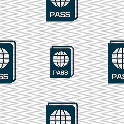 Vector Geometric Texture Seamless Pattern Of Passport Icon Symbol