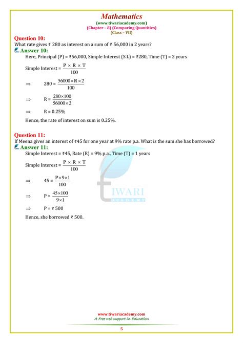 Ncert Solutions For Class 7 Maths Chapter 8 Comparing Quantities Pdf