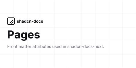 Pages Shadcn Docs