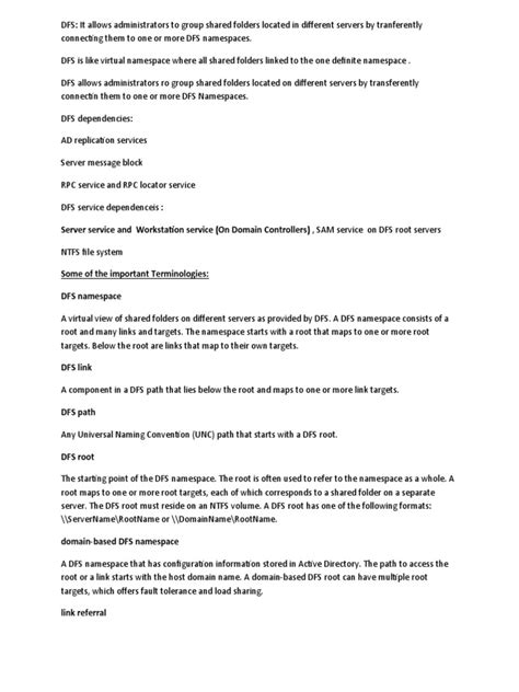 Dfs In Simple Terms Pdf Computer File Network Architecture