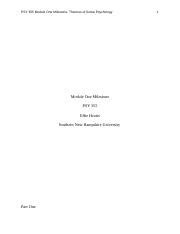 PSY 355 Module One Milestone Theories Of Social Psychology Docx PSY