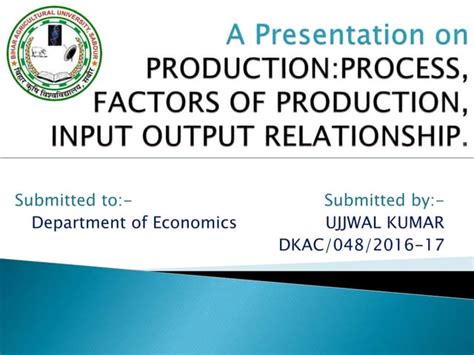 Production Process Factors Of Production Input Output Relationship Ppt