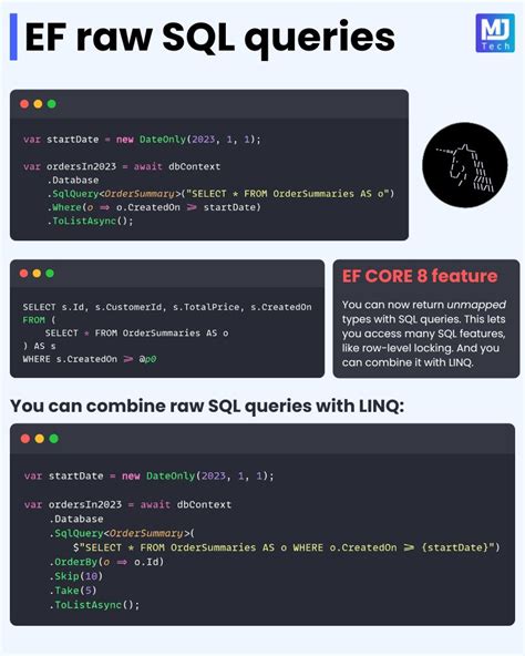 ef 8 introduced support for raw sql queries for unmapped types milan