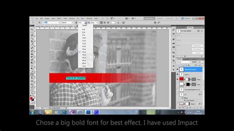 How To Make A Banner With See Through Text In Photoshop Youtube