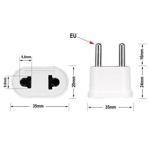 미국 Eu 플러그 어댑터 소켓 미국 Eu 플러그 전원 어댑터 컨버터 여행용 어댑터 소켓 충전기 콘센트 전기 장비 및 소모품