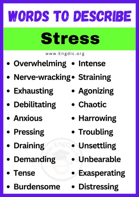 20 Best Words To Describe Stress Adjectives For Stress Engdic
