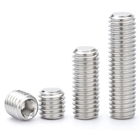 สกรู ตัวหนอน หกเหลี่ยม ประเภทแบน สแตนเลส 304 เกลียวมิล หยาบ Hex Socket Set Screw M2 M3 M4 M5【yhl