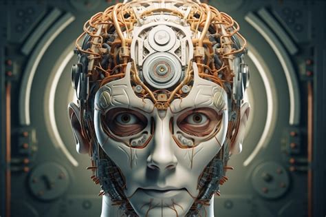 Premium Photo Robot Head Brain