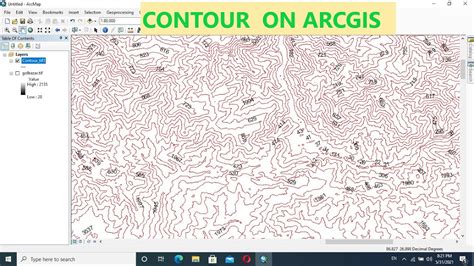 Contour From Dem In Arcgis Youtube