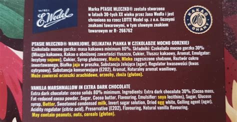 E Wedel Ptasie Mleczko Waniliowe W Mocno Gorzkiej Czekoladzie G Kalorie Kj I