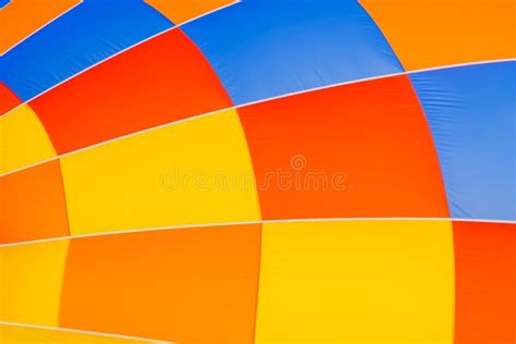 Colorful Envelope Of The Hot Air Balloon During Inflation Stage Stock