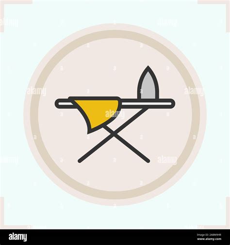 Ironing board with iron and sheet. Color icon. Isolated vector illustration Stock Vector Image ...