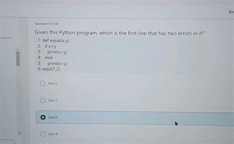 Question 8 Of 40 Given This Python Program StudyX