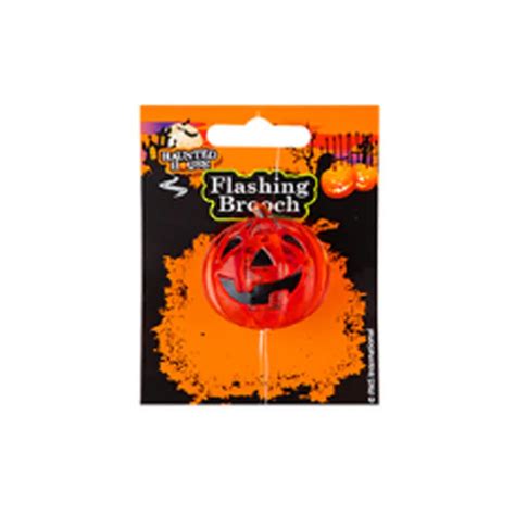Pumpkin Halloween Flashing Pin Brooch Partyrama