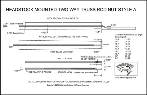 Truss Rod Drawing Two Way Rods Bitterroot Bitterroot Guitars Llc
