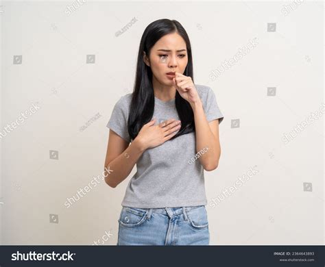 Asian Women Have Throat Irritation Mucus Stock Photo Shutterstock