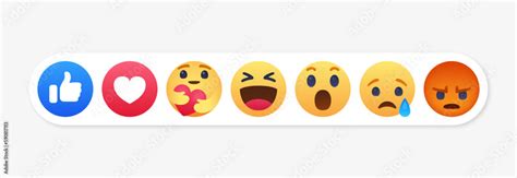 Facebook Reactions Social Media Smiley Emoji Face Thumb Up Icon Like Love Heart Haha Wow