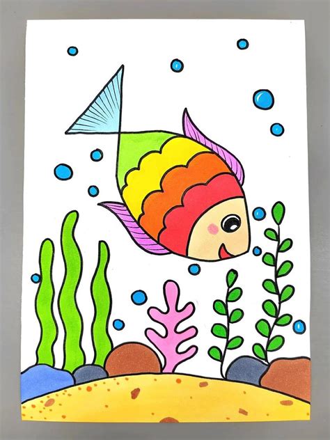小鱼的简笔画可爱又简单笔画简单（高清14张） 简笔画图片大全