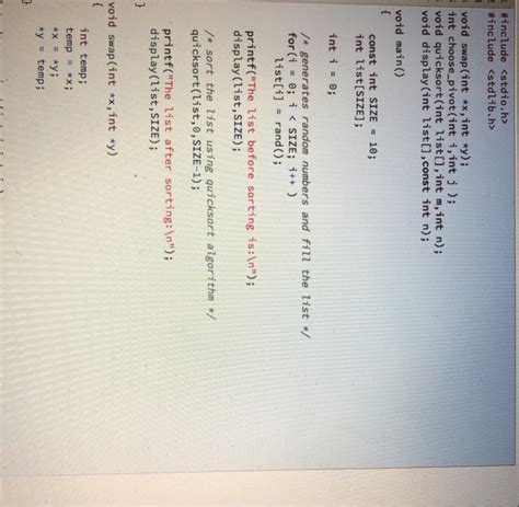 solved rewrite the quicksort algorithm using pointer and