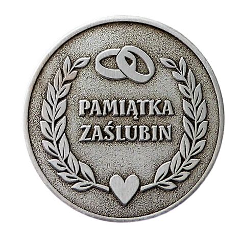 Medal ślubny srebrny retro Metaloplastyka