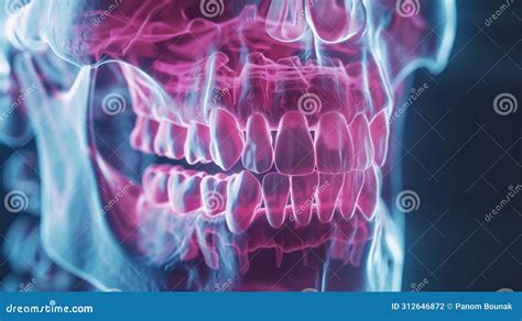 High Detail Animated Dental X Ray Revealing The Intricate Human Teeth