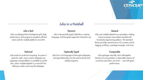 Coscup Introduction To Julia Ppt
