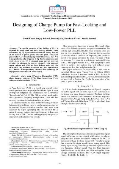 Designing Of Charge Pump For Fast Locking And Low Power Pll