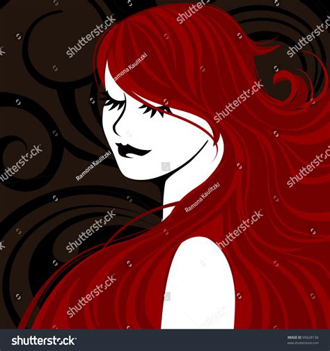 Vector Girl Red Hair Stock Vector Royalty Free 95628136