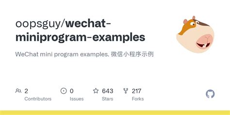 GitHub Oopsguy Wechat Miniprogram Examples WeChat Mini Program