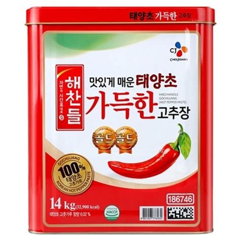 해찬들 태양초 가득한 고추장 14kg [1개] 에누리 가격비교