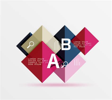 Premium Vector Overlapping Square Infographics Vector Template Background For Workflow Layout