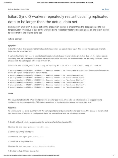 Isilon Synciq Workers Repeatedly Restart Causing Replicated Data To Be