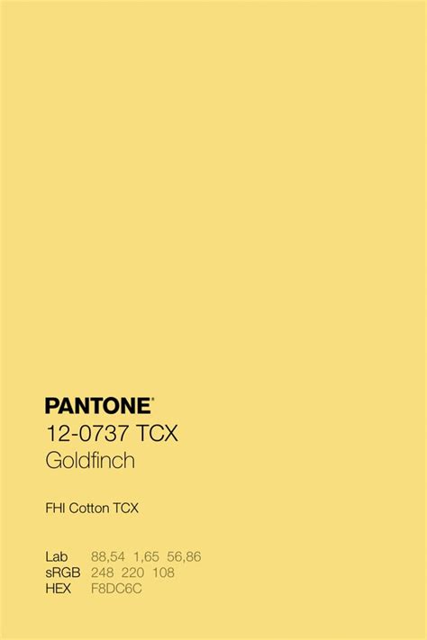 Pantone 12 0737 Tcx Goldfinch Color Code Lab Srgb Hex Yellow Pantone