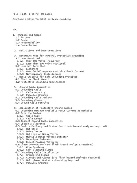 Personal Protective Grounding For Electric Power Facilities And Power Lines Pdf Technology
