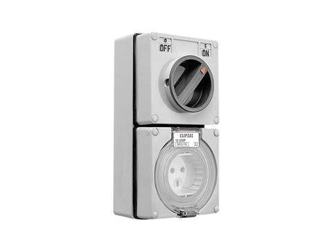 Clipsal 56c3 110 Switched Socket Outlet 110v 10a 3 Pin Ip66 Grey