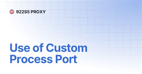 Use Of Custom Process Port S Proxy