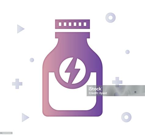 에너지 드링크 그라데이션 컬러 Amp 페이퍼컷 스타일 아이콘 디자인 로고에 대한 스톡 벡터 아트 및 기타 이미지 로고 스포츠 음료 가득 찬 Istock