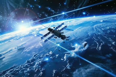 Premium Photo Edge Space Technology Satellite Array Symbolizing Global Connectivity
