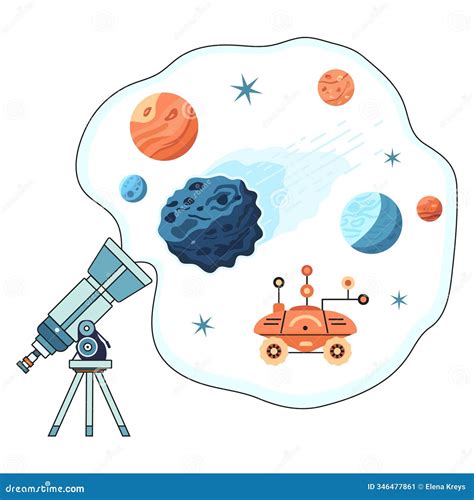 Space Telescope Planets Galaxy Observatory Science Stock Illustration Illustration Of Discover