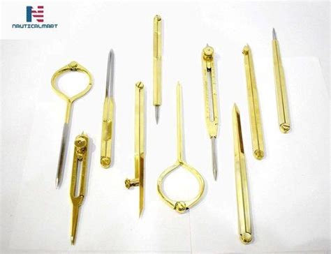 Nautical Nauticalmart Set Of 10 Brass Drafting Tools Scientific