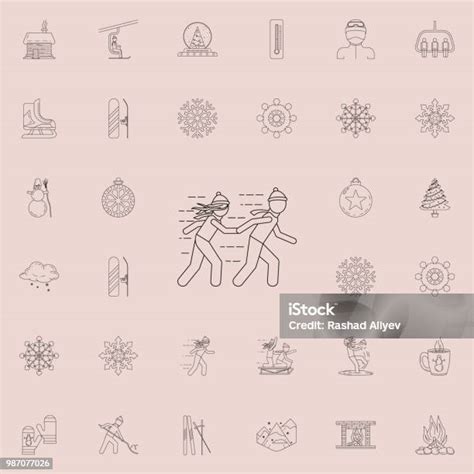 커플과 눈 폭풍 아이콘입니다 겨울 아이콘의 자세한 설정 합니다 프리미엄 품질 그래픽 디자인 부호입니다 웹사이트 웹 디자인 모바일 응용 프로그램 모음 아이콘 중 하나 감정에