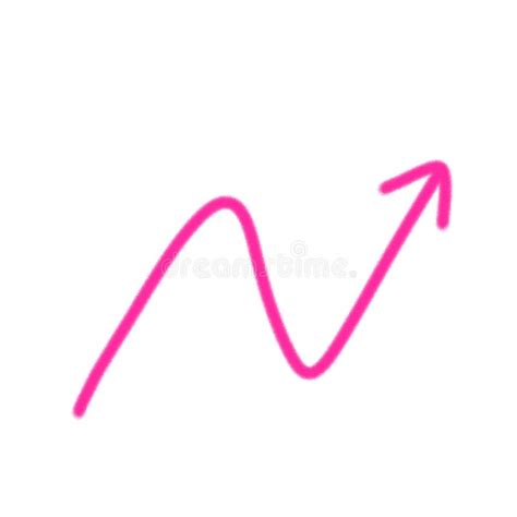 Pink Right Arrow By Handwrite Style Stock Vector Illustration Of Sign