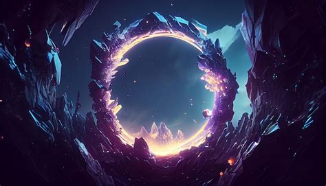 Premium Photo Futuristic Portal Wallpaper Aesthetic Colorful Circle Background